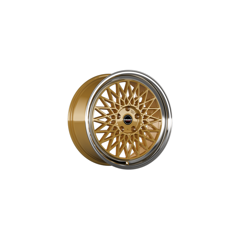 Jante aluminium Borbet B, 8,5x19 ET45 5x112 66,6, gold rim polished